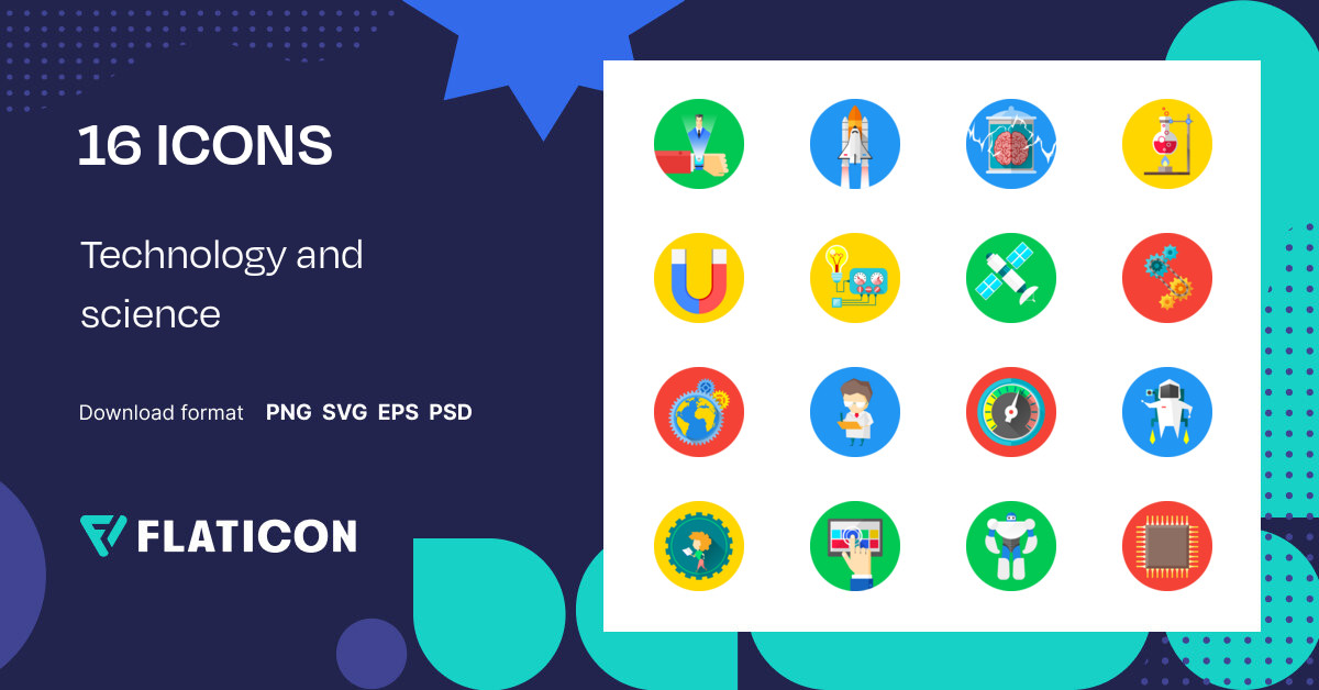 Technology and science Icon Pack | 16 .SVG Icons