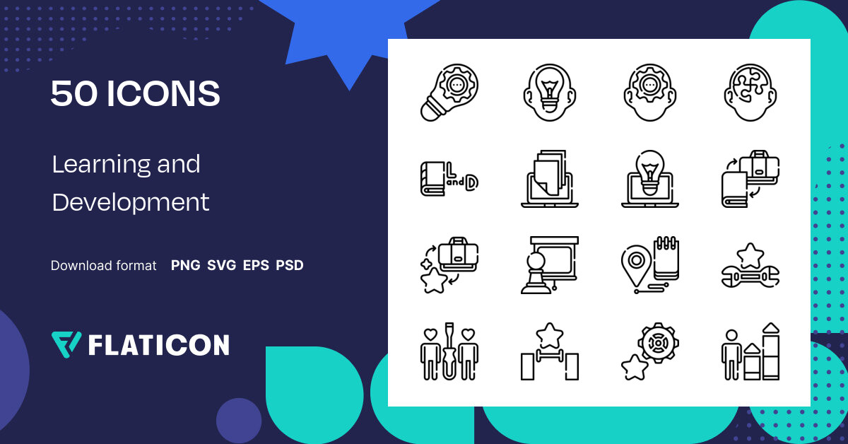 Learning and Development Icon Pack | Lineal | 50 .SVG Icons