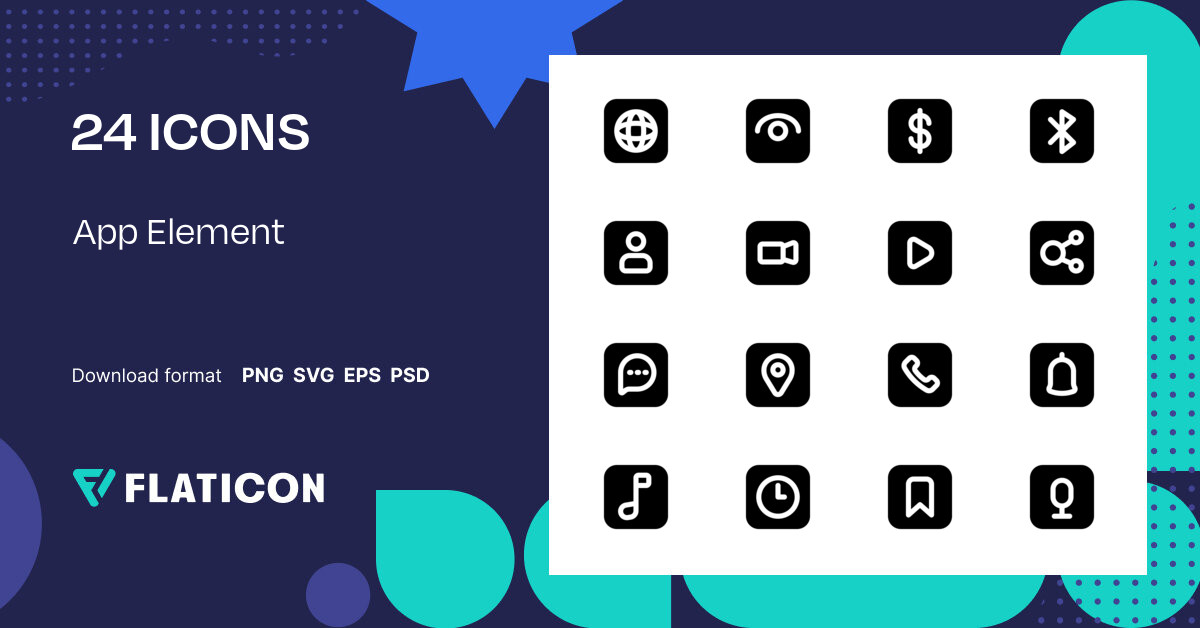 App Element Icon Pack Black Fill 24 Svg Icons
