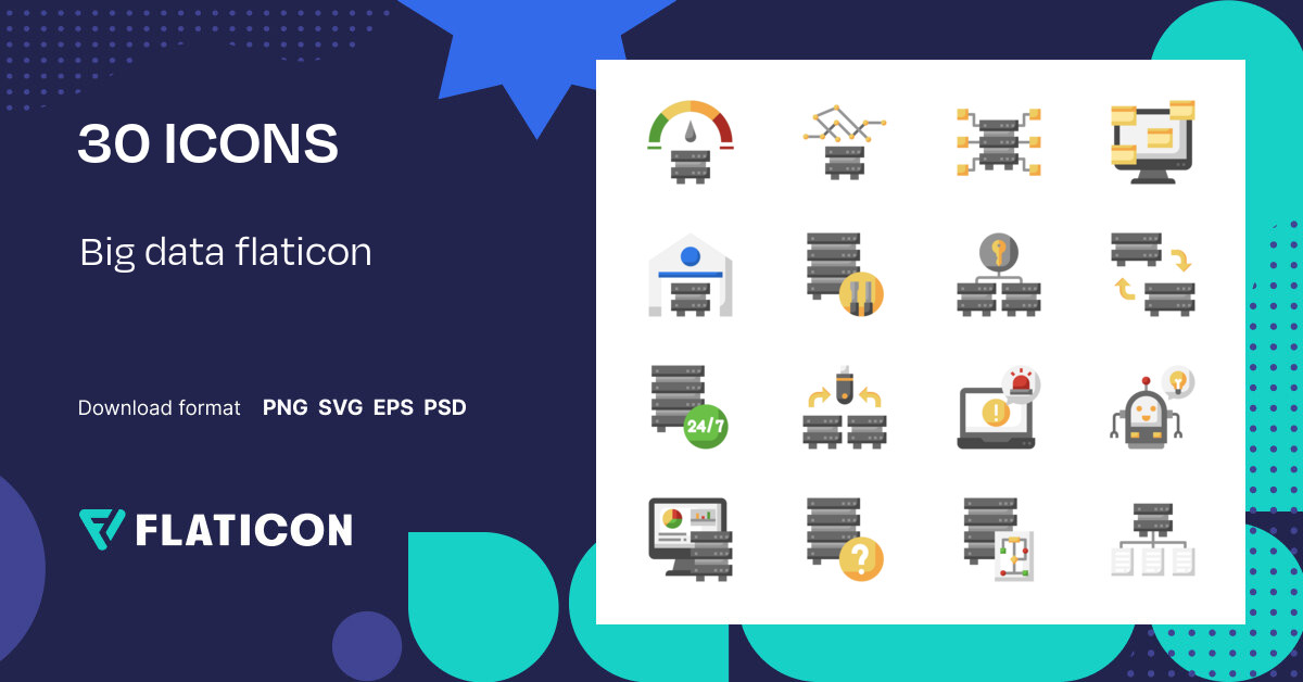 Big data flaticon Icon Pack | 30 .SVG Icons