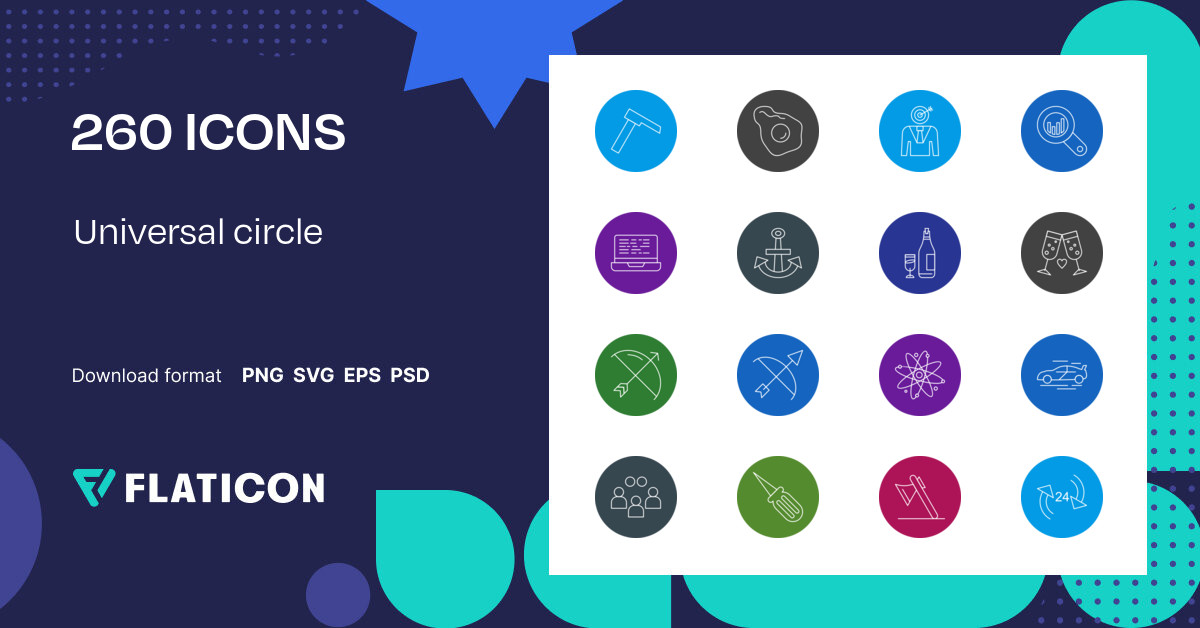 Universal circle Icon Pack | Outline | 260 .SVG Icons