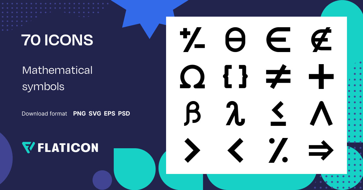 Mathematical symbols Icon Pack | Black fill | 70 .SVG Icons