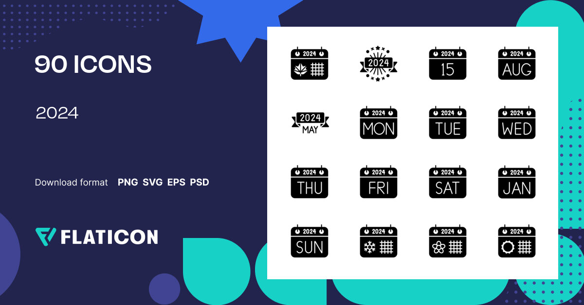 2024 Icon Pack | Black fill | 90 .SVG Icons