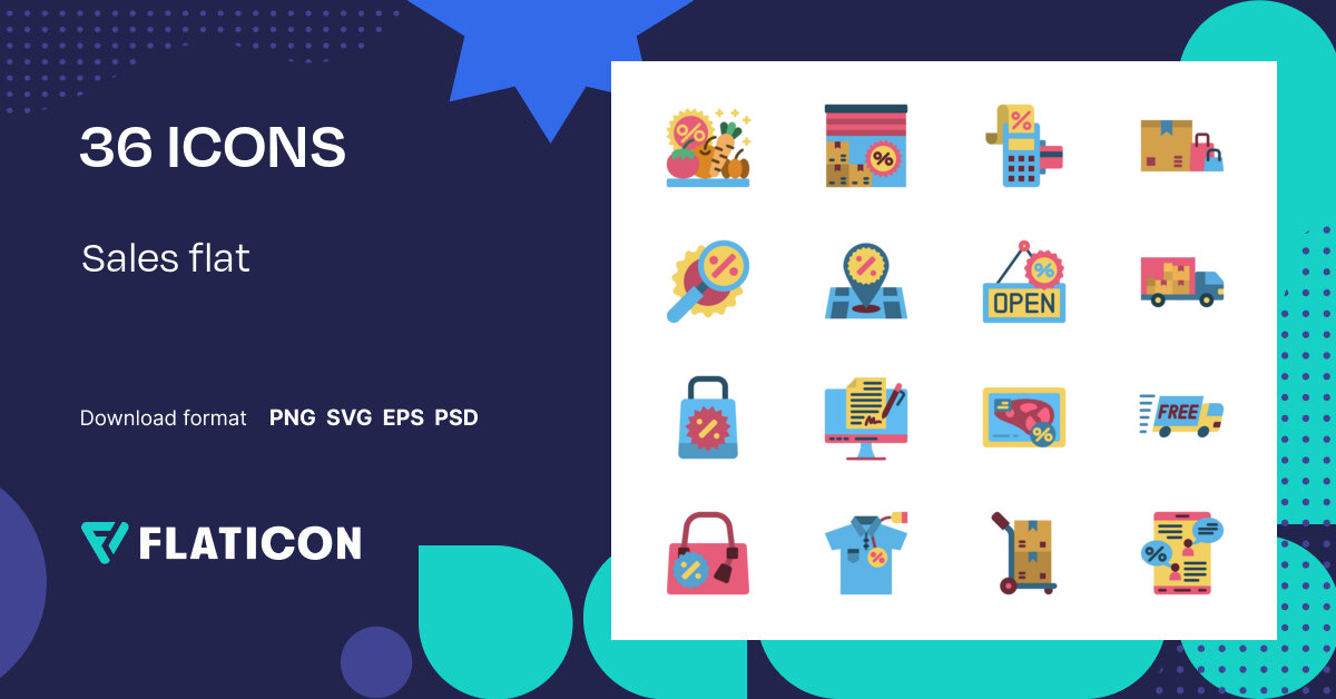Sales flat Icon Pack | 36 .SVG Icons