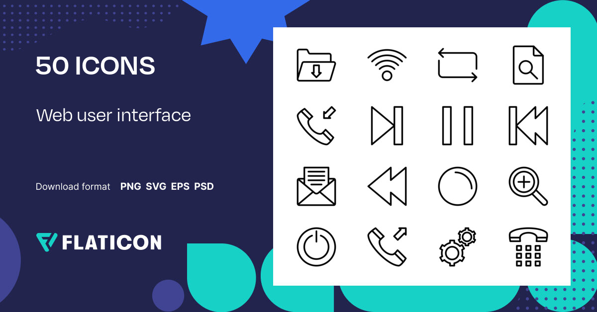 Web user interface Icon Pack | Outline | 50 .SVG Icons
