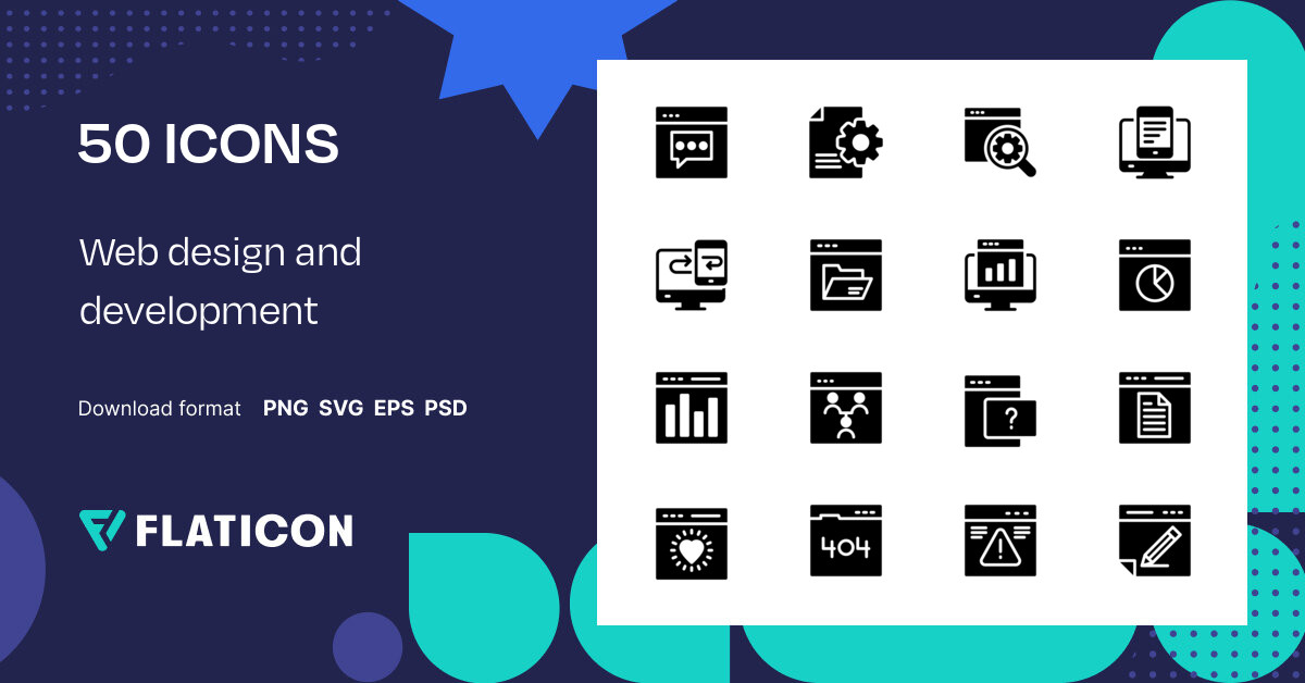Web design and development Icon Pack | 50 .SVG Icons