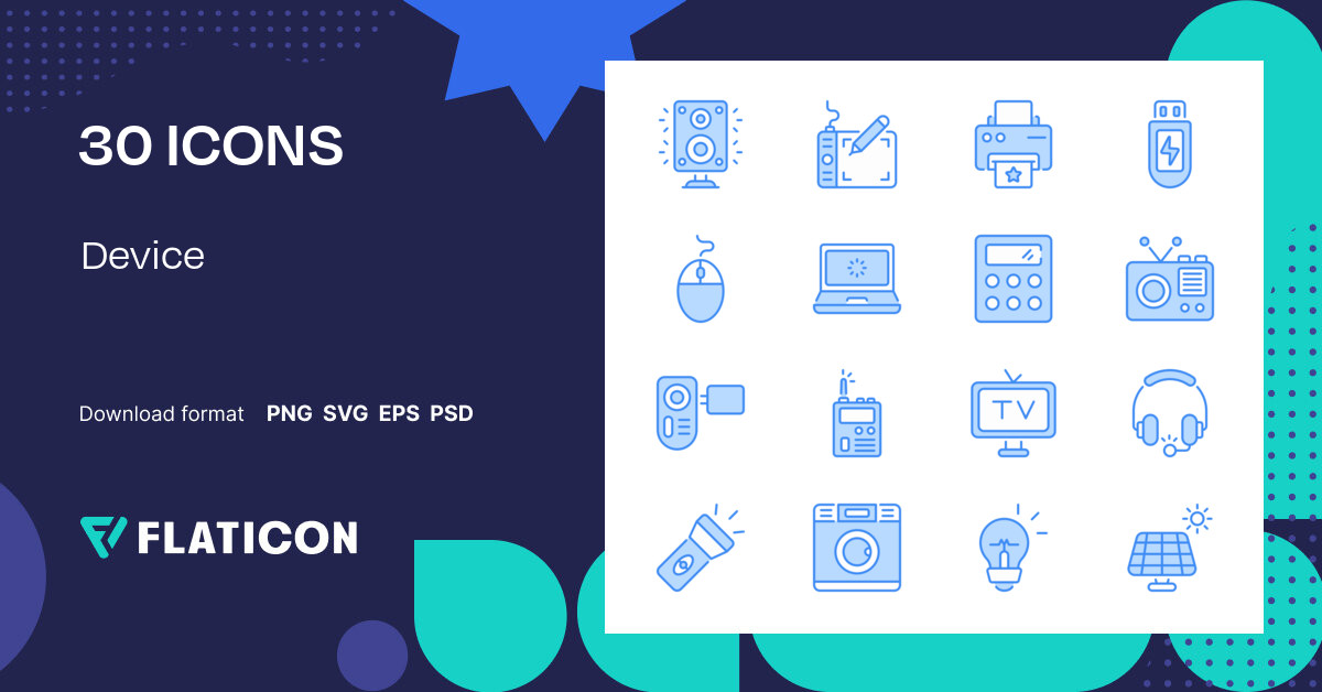 Device Icon Pack | Color lineal-color | 30 .SVG Icons