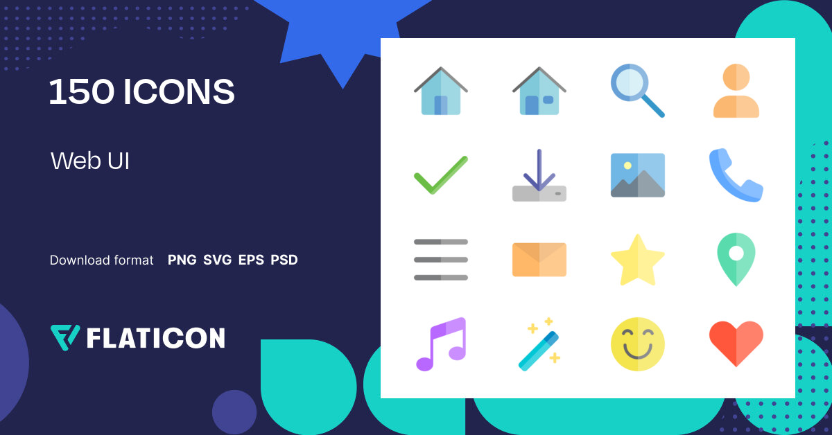 Web UI Icon Pack | Color fill | 150 .SVG Icons