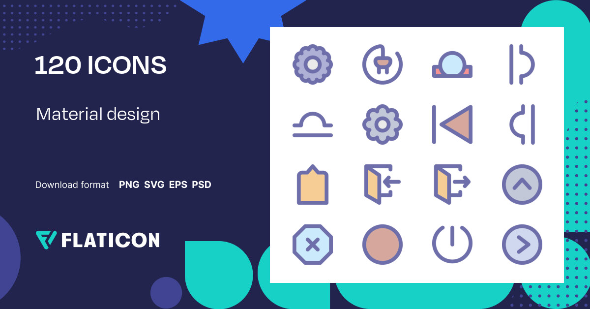 Material design Icon Pack | 120 .SVG Icons
