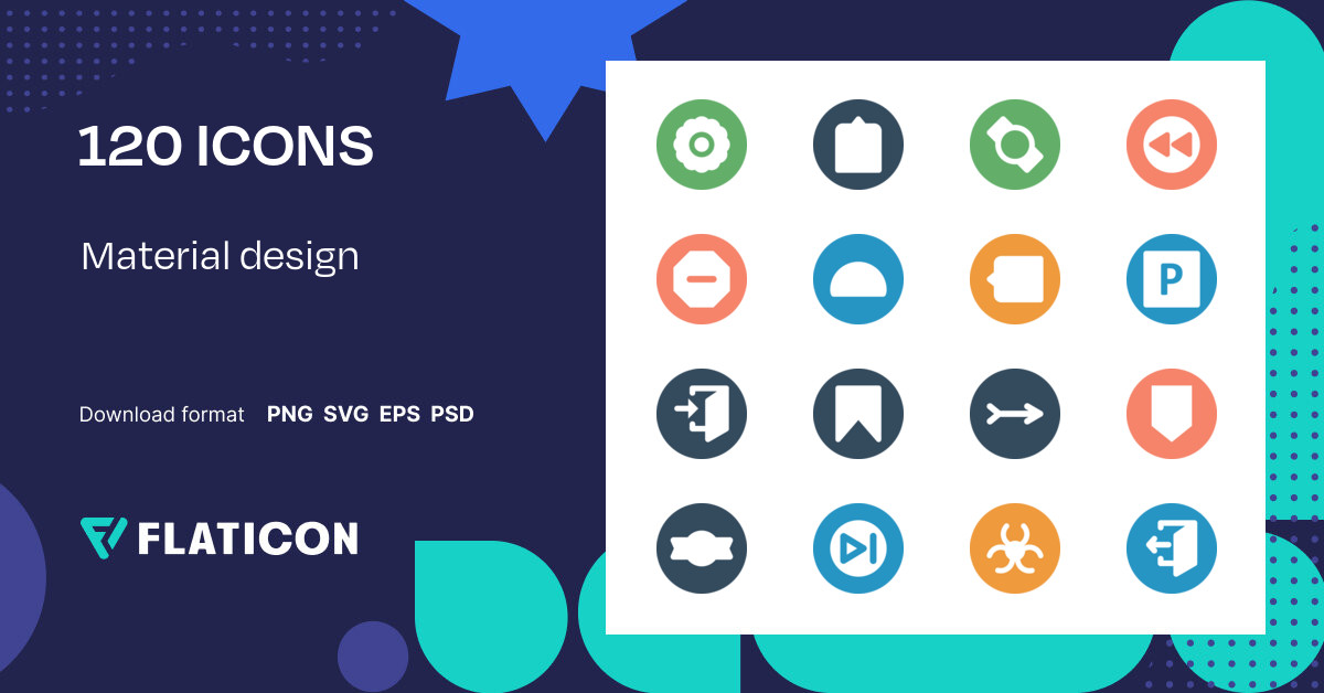 Material design Icon Pack | 120 .SVG Icons