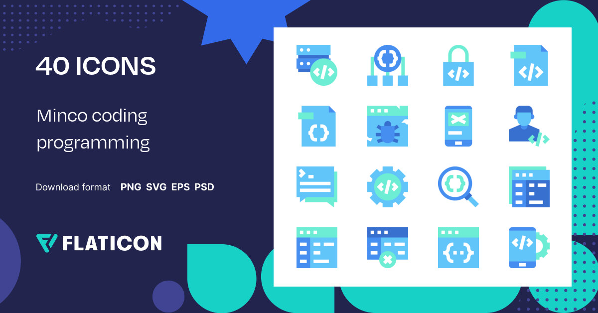Minco coding programming Icon Pack | 40 .SVG Icons