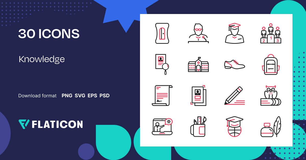 Knowledge Icon Pack | 30 .SVG Icons