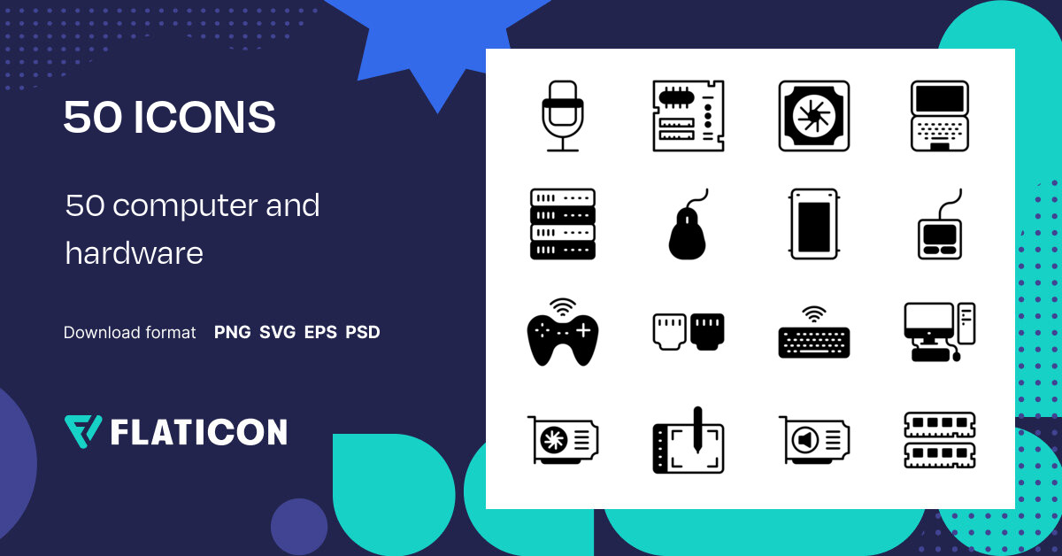 50 computer and hardware Icon Pack | 50 .SVG Icons