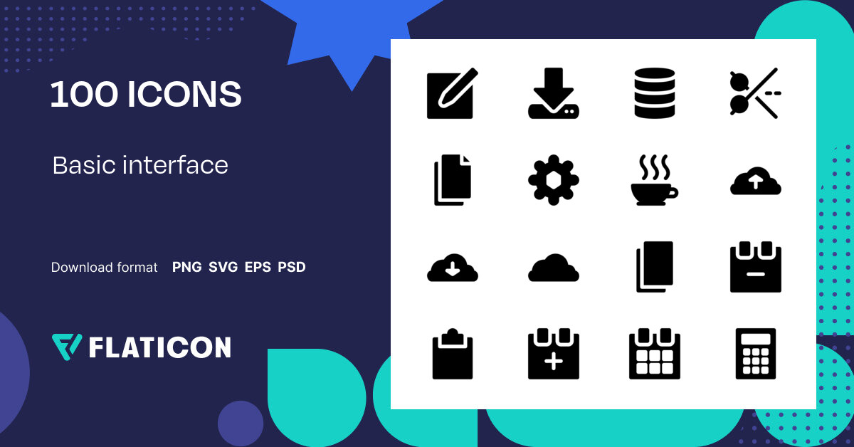 Basic interface Icon Pack | 100 .SVG Icons