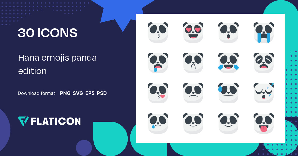 Hana emojis panda edition Icon Pack | 30 .SVG Icons