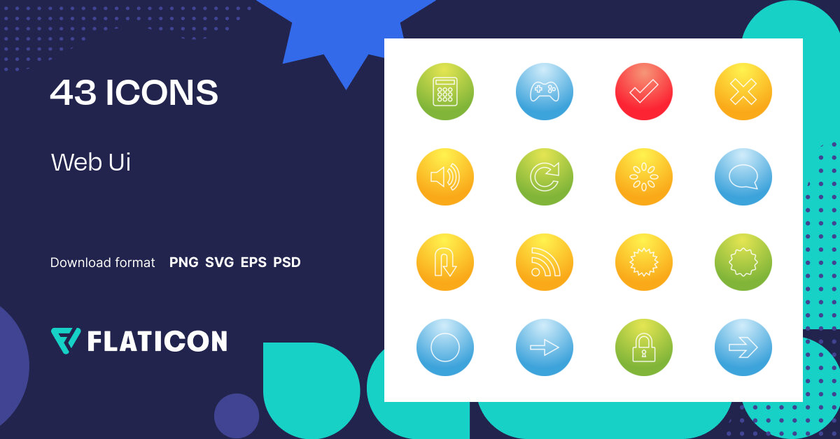 Web Ui Icon Pack | Gradient fill | 43 .SVG Icons