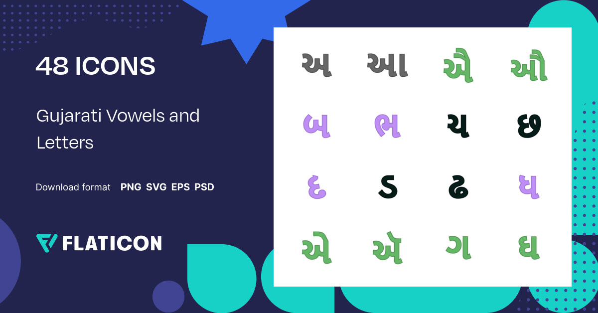 Pack d'icônes Gujarati vowels and letters | Color lineal-color | Icônes ...