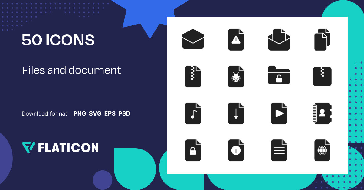 Files and document Icon Pack | 50 .SVG Icons