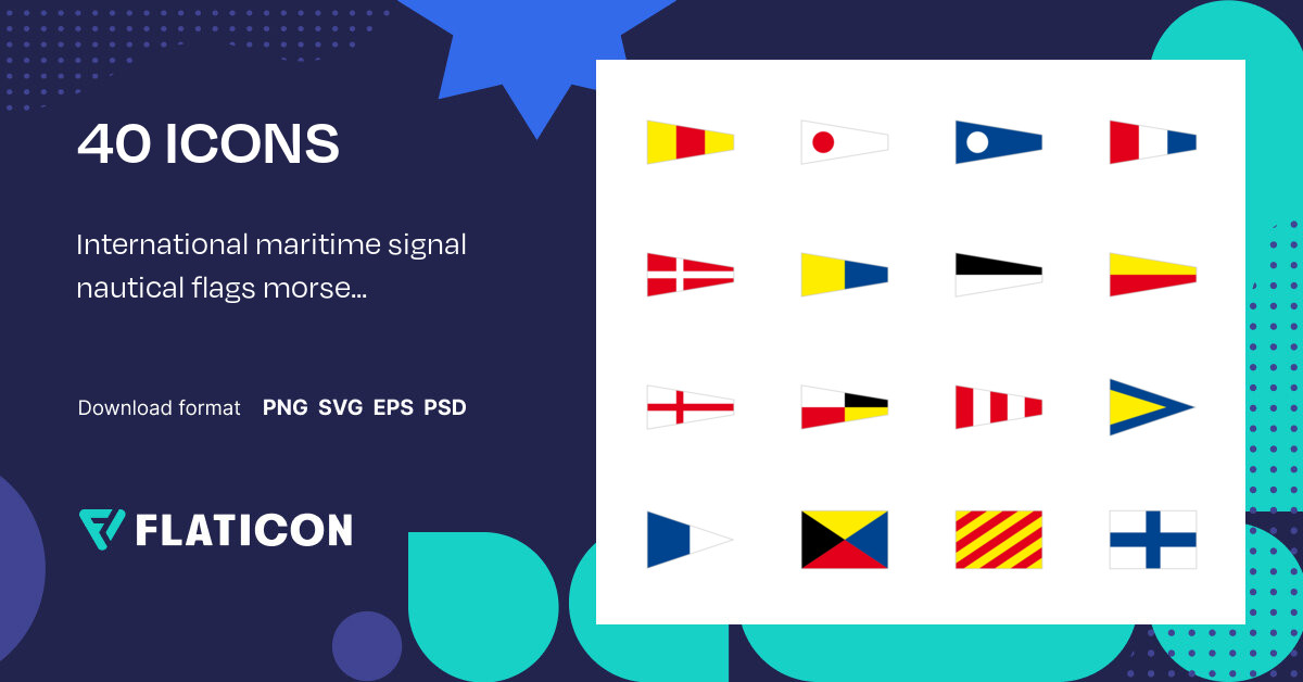 International maritime signal nautical flags morse alphabet Icon Pack ...
