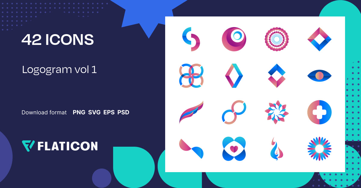 Logogram vol 1 Icon Pack | 42 .SVG Icons