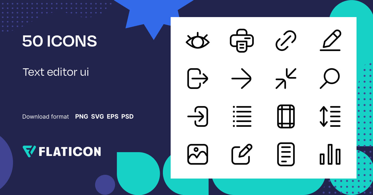 Text editor ui Icon Pack | 50 .SVG Icons