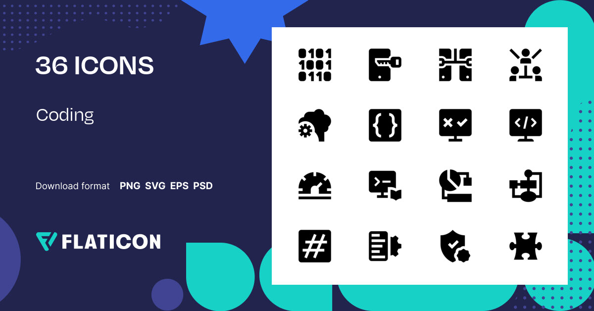 Coding Icon Pack | 36 .SVG Icons