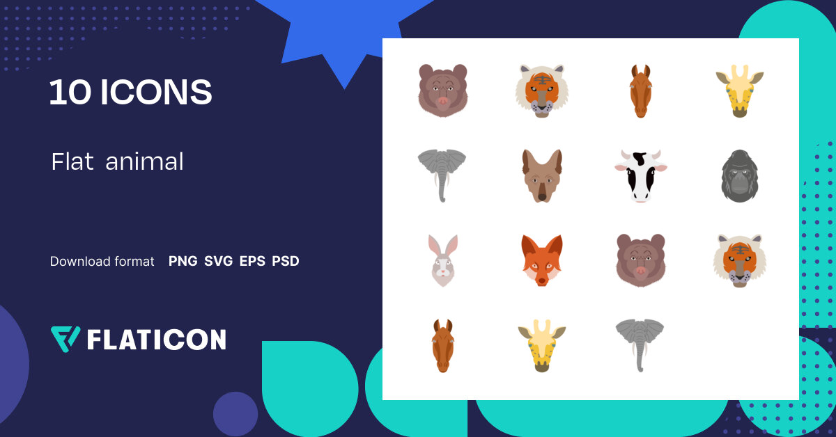Flat animal Icon Pack | 10 .SVG Icons