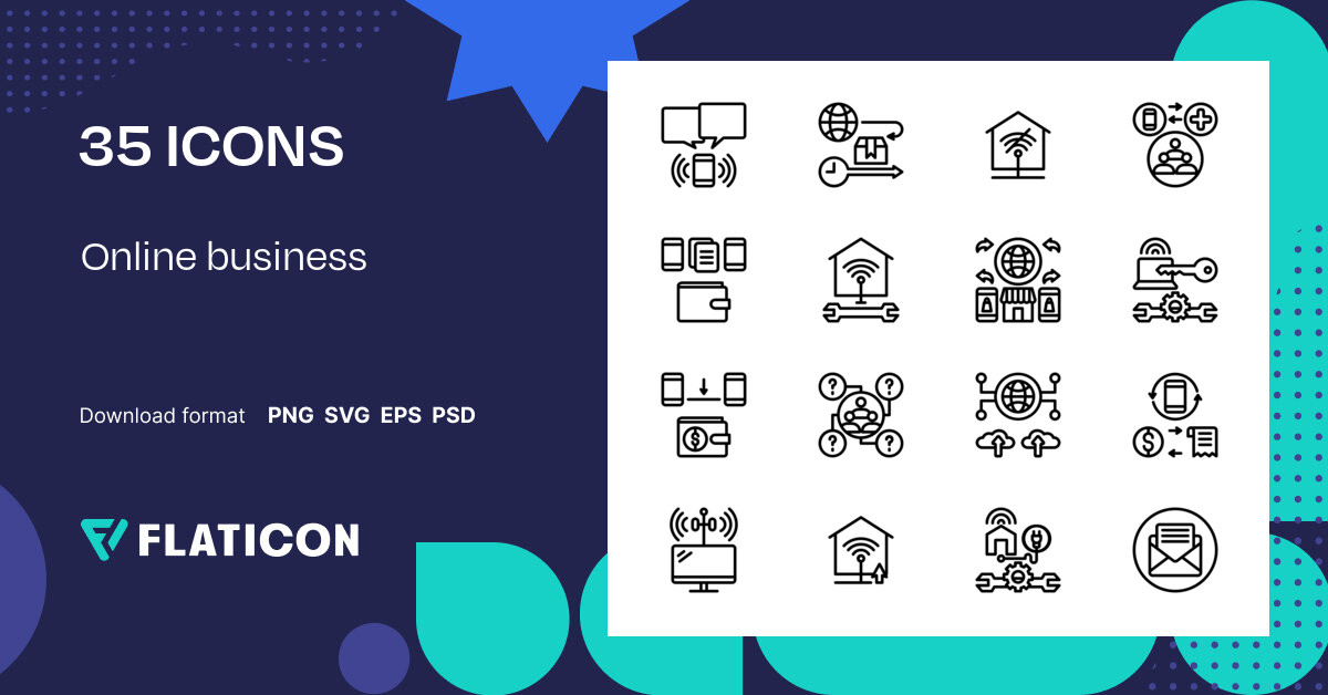 Online business Icon Pack | Outline | 35 .SVG Icons