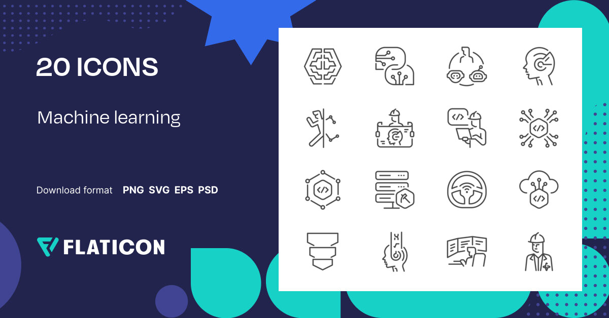 Machine learning Icon Pack | 20 .SVG Icons