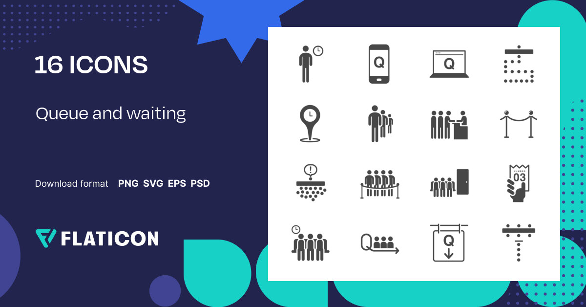 Queue and waiting Icon Pack | 16 .SVG Icons