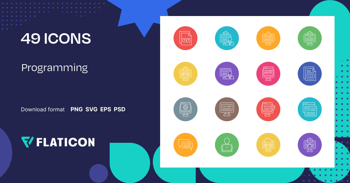 Programming Icon Pack | Color fill | 49 .SVG Icons