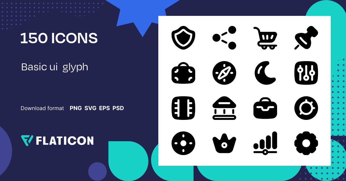 Basic ui glyph Icon Pack | 150 .SVG Icons