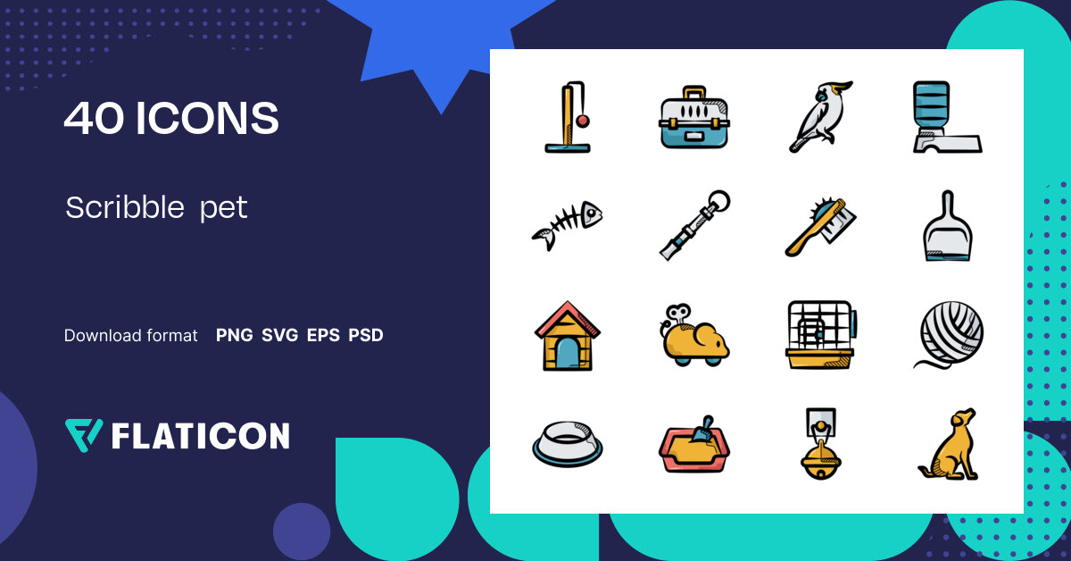 Scribble pet Icon Pack | 40 .SVG Icons