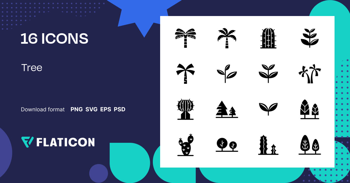 Tree Icon Pack | 16 .SVG Icons