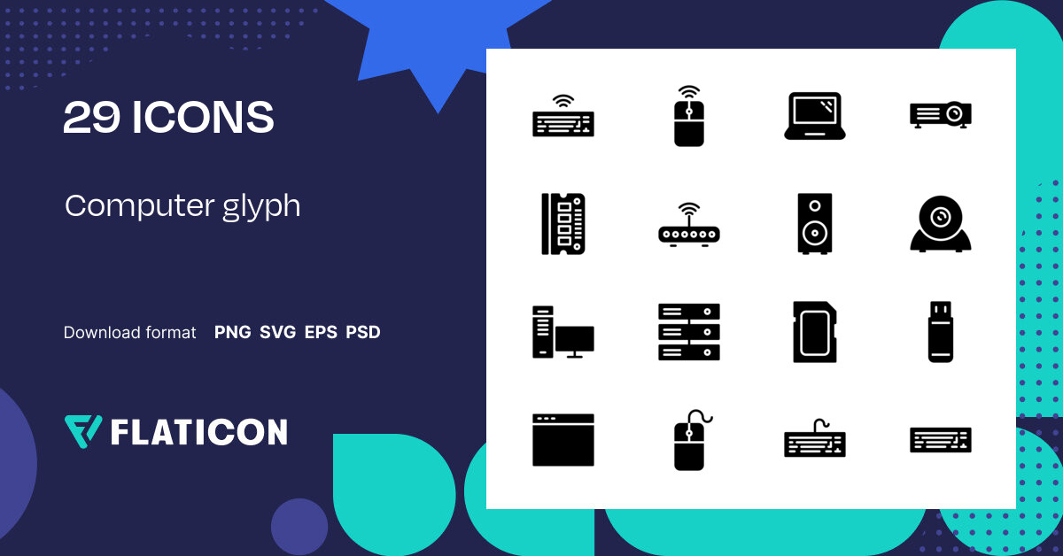 Computer glyph Icon Pack | 29 .SVG Icons
