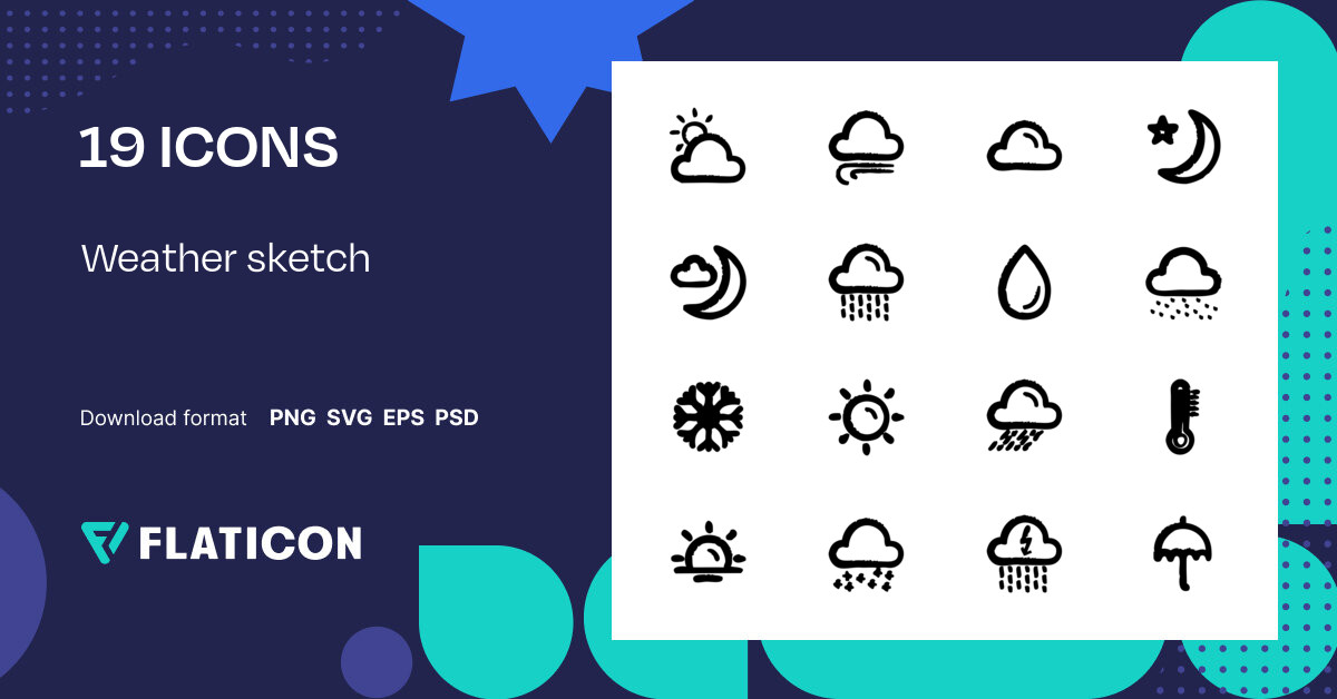 Weather sketch Icon Pack | 19 .SVG Icons