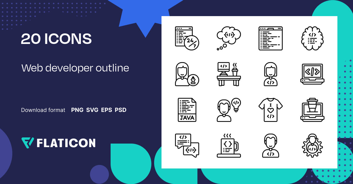 Web developer outline Icon Pack | Outline | 20 .SVG Icons