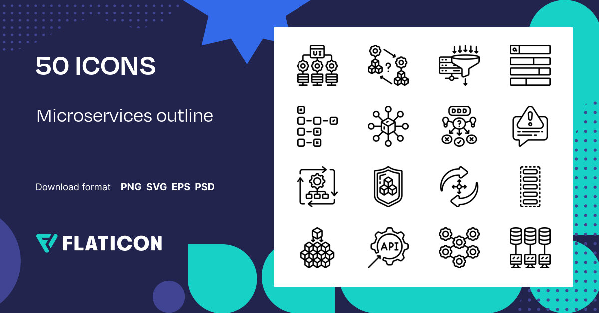 Microservices outline Icon Pack | Outline | 50 .SVG Icons
