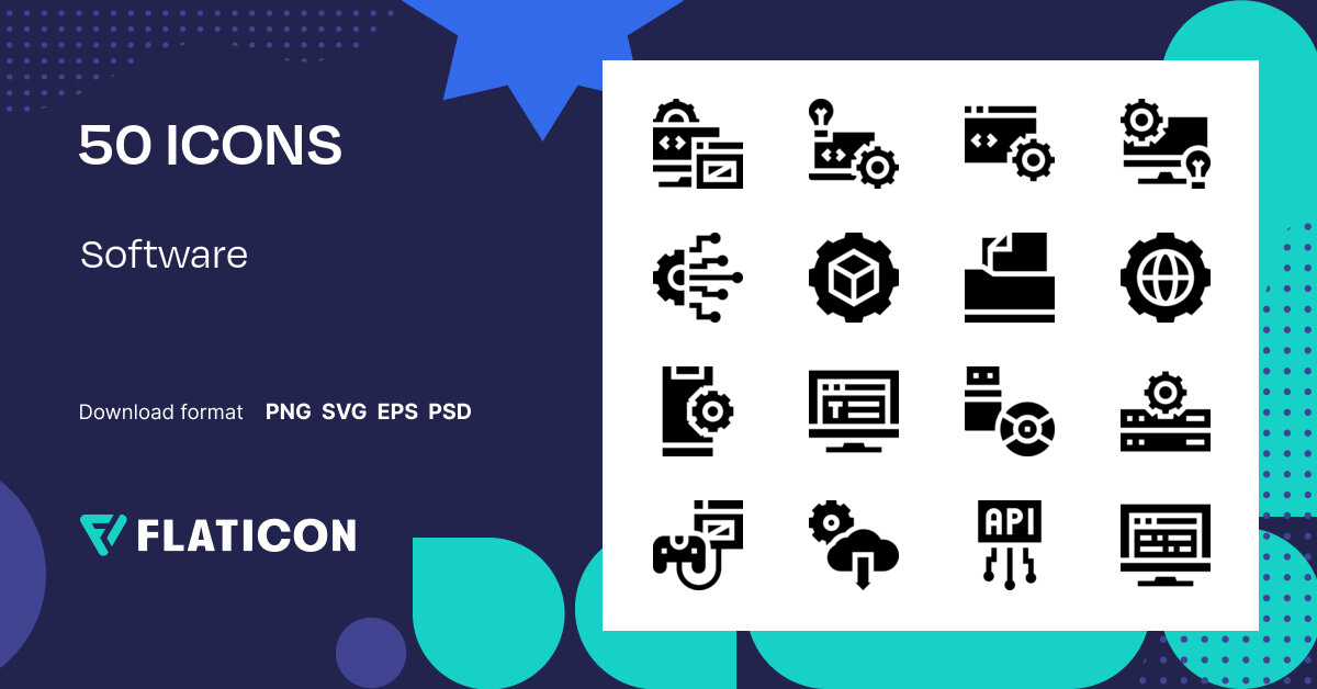 Software Icon Pack | Filled | 50 .SVG Icons