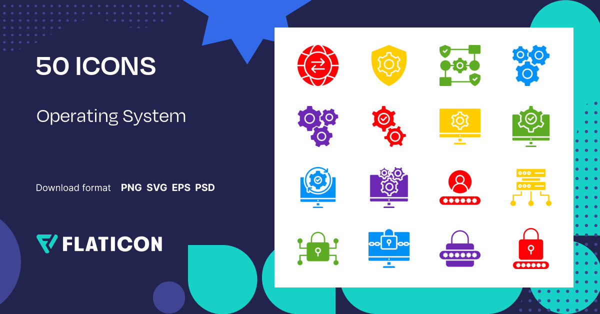 Operating System Icon Pack | Color fill | 50 .SVG Icons