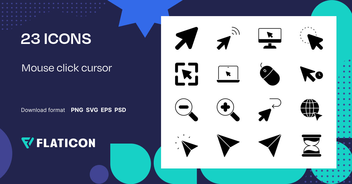 Mouse click cursor Icon Pack | Black fill | 23 .SVG Icons
