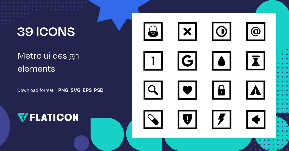 Pack de iconos Metro ui design elements | Others | 39 Iconos .SVG