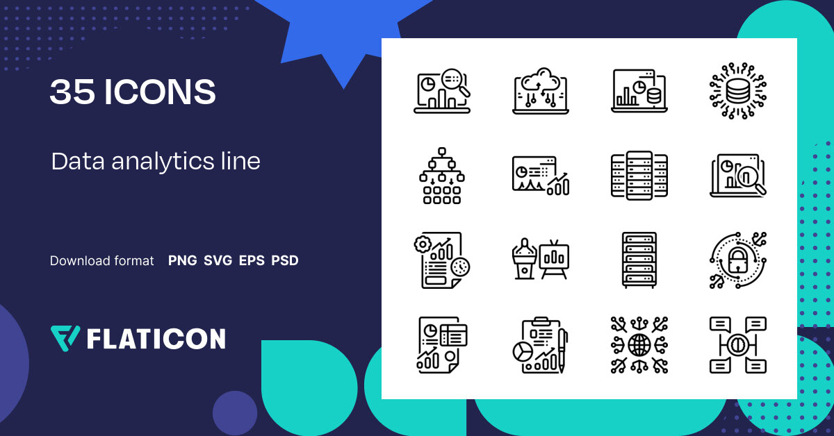 Data analytics line Icon Pack | 35 .SVG Icons