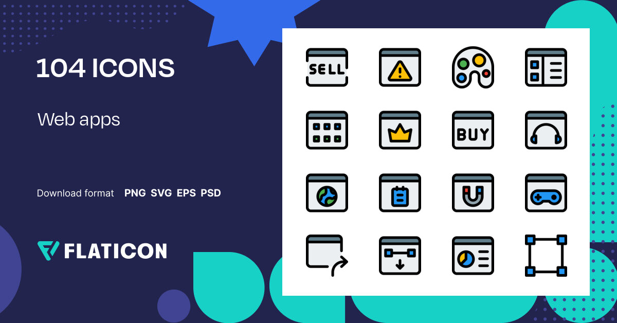 Web apps Icon Pack | Color lineal-color | +100 .SVG Icons