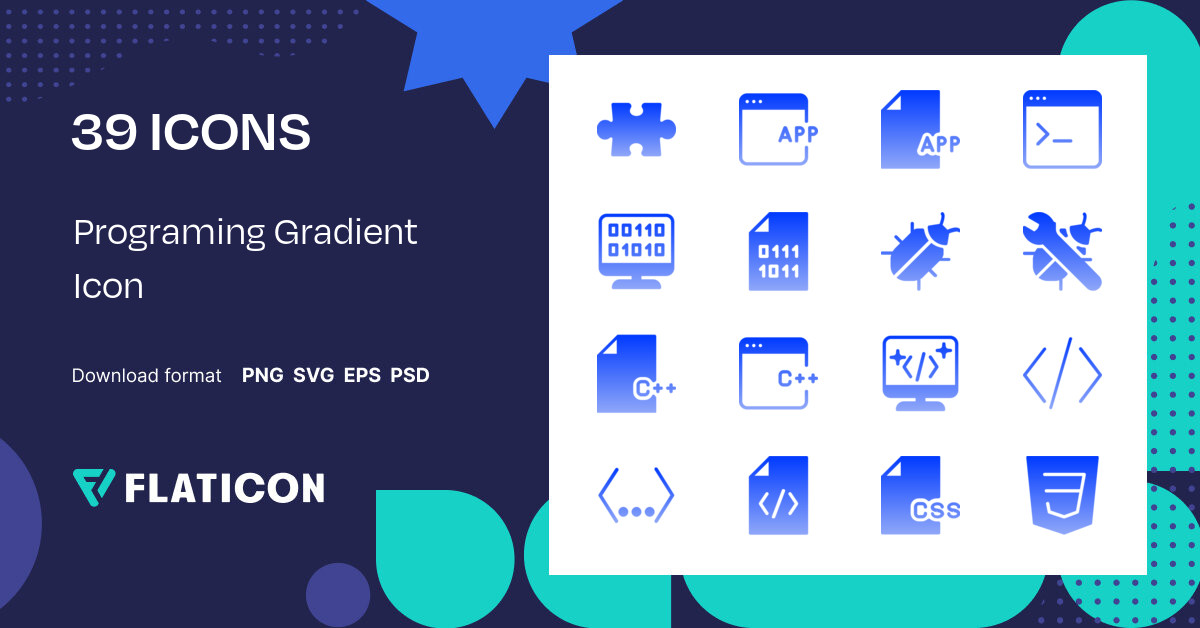Programing Gradient Icon Icon Pack | Gradient fill | 39 .SVG Icons
