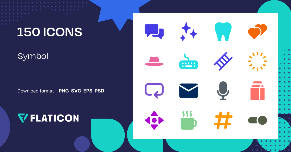 Symbol Icon Pack | Color fill | 150 .SVG Icons