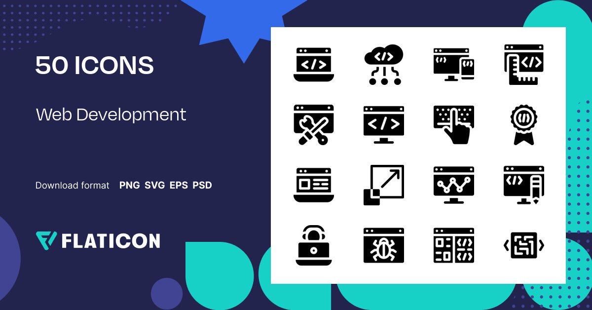 Web Development Icon Pack | Filled | 50 .SVG Icons