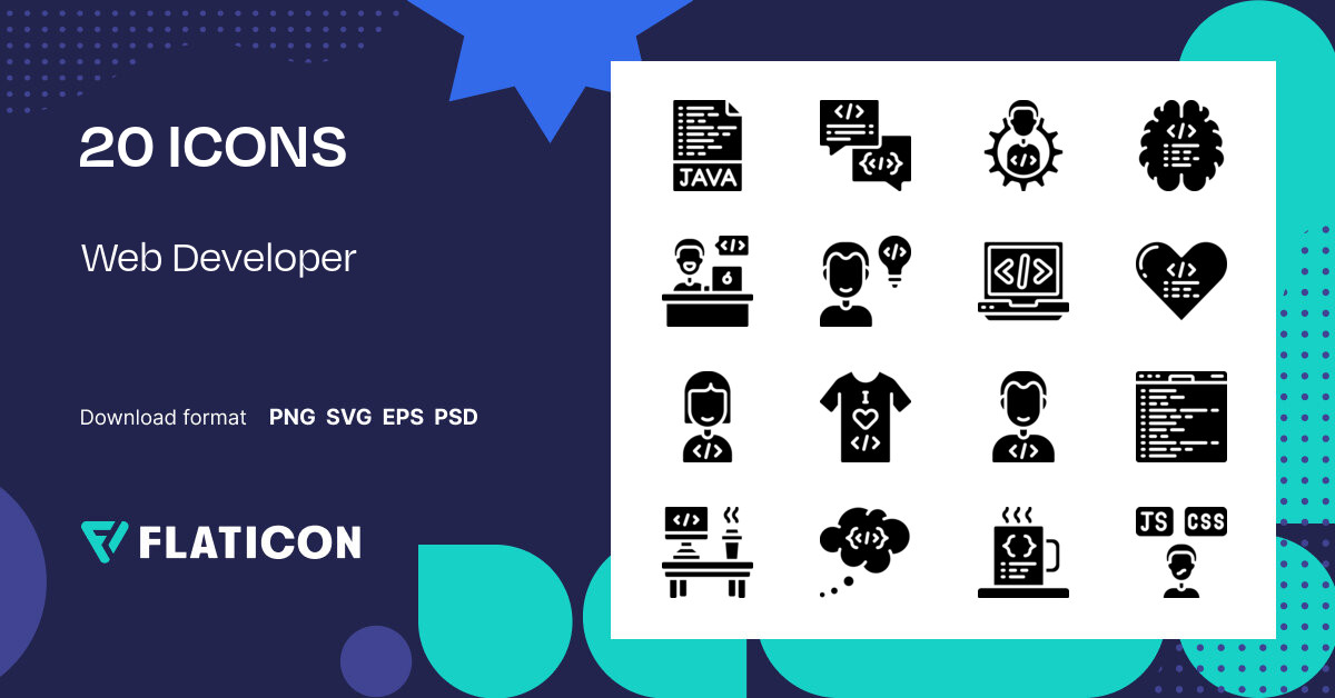 Web Developer Icon Pack | Solid | 20 .SVG Icons