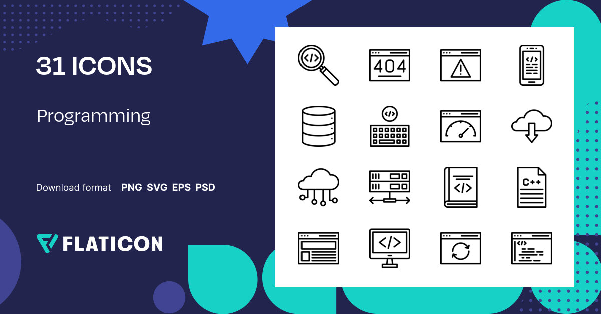 Programming Icon Pack | Detailed Outline | 31 .SVG Icons