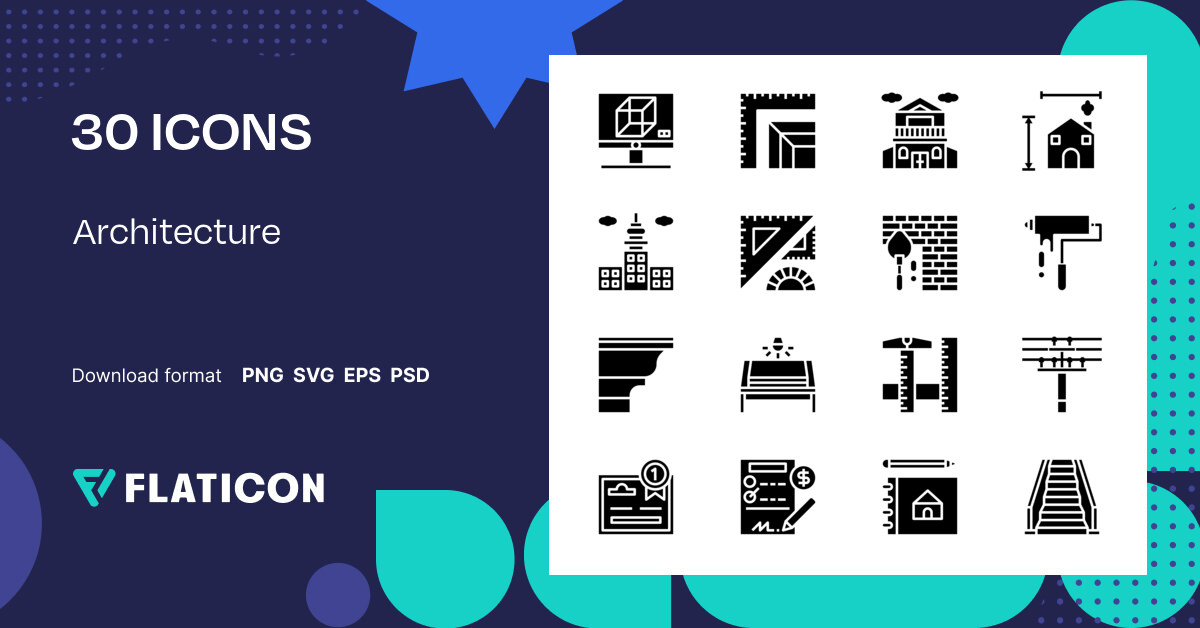 Architecture Icon Pack | Fill | 30 .SVG Icons
